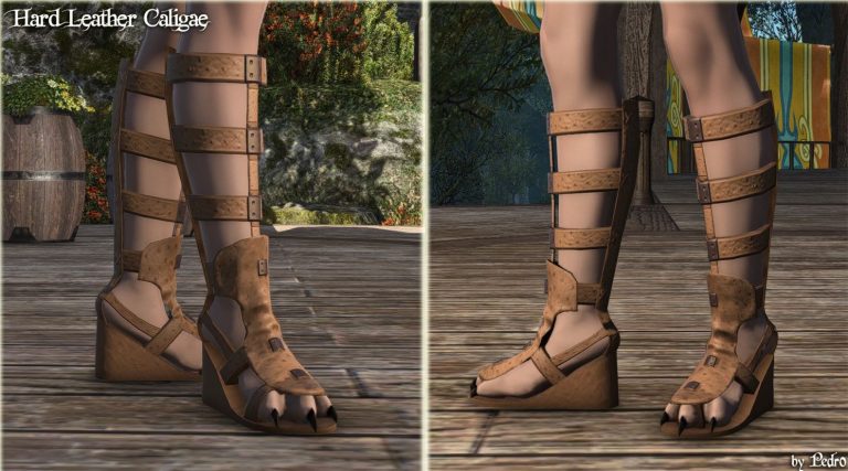 Hard Leather Caligae (The New Viera Feet) - ff14 Mods