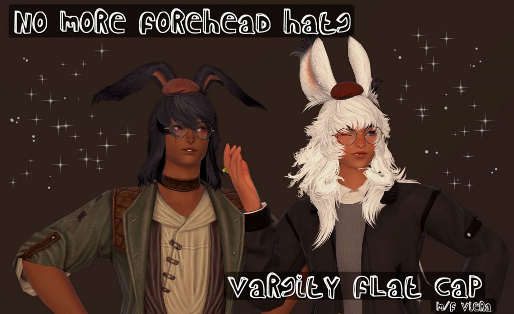 No More Forehead Hats - Varsity Flat Cap - ff14 Mods